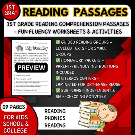 Reading Fluency Pack Printable And Digital Comprehension Set 1st Grade
