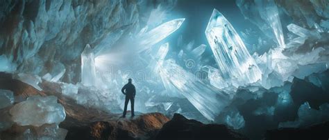 Ai Generator Image Of Inside The World Largest Crystal Cave Stock