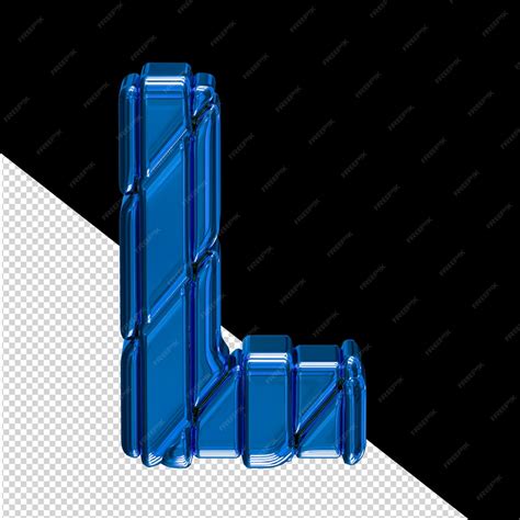 Premium Psd Blue Symbol In A Frame Letter L