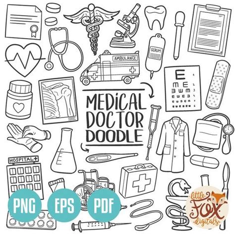 Doctor Doodle Icon Vector Hospital Medical Center Traditional Doodle