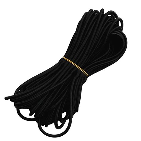 Lsar เชือกบันจี้จัมยืดหยุ่น 6 มม สายช็อตผูกลงเรือรถพ่วง 10 ม สีดํา