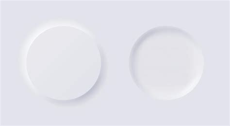 White Button Neumorphism Design Elements Vector Set Button And Element