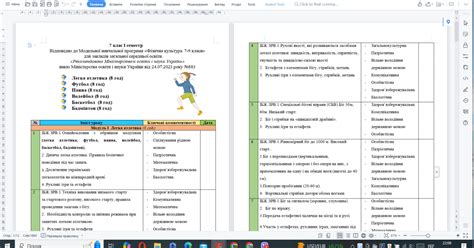 7 клас НУШ Календарне планування кожен модуль окремо з фізичної культури на весь навчальний рік