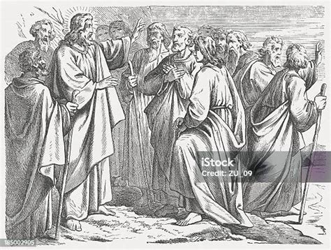 Mengirim Dua Belas Rasul Ilustrasi Stok Unduh Gambar Sekarang Berikut Maju Ke Depan Yesus