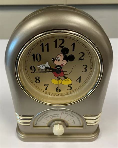 Disney Seiko Quartz Mickey Mouse Musical Alarm Clock Sing Along Jukebox