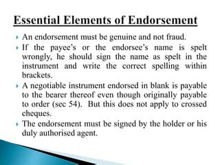 Endorsement Of Cheque Ppsx