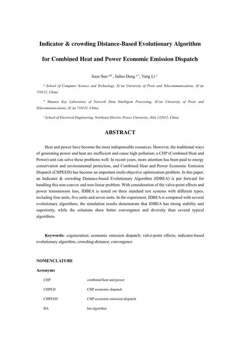 Pdf Indicator And Crowding Distance Based Evolutionary Algorithm For
