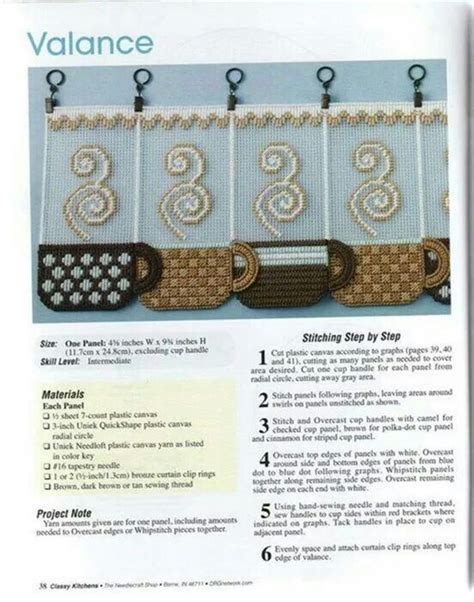 Coffee Cups Valance Plastic Canvas Tissue Boxes Plastic Canvas