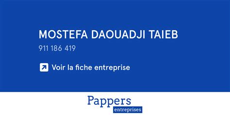 Mostefa Daouadji Taieb Chiffre Daffaires Statuts Extrait Dimmatriculation