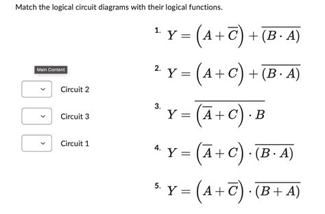 Solved Circuit 3match The Logical Circuit Diagrams With