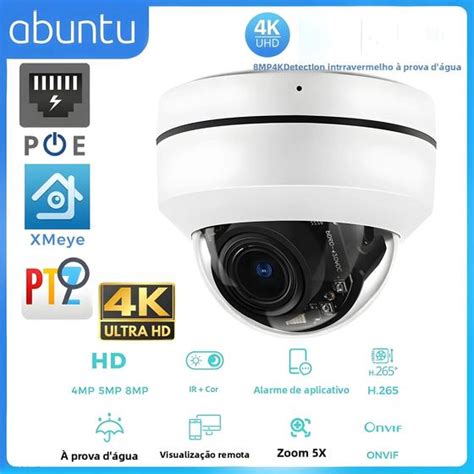 Câmera Ip Poe Ptz À Prova Dágua Externa 4k 8mp Câmera Dome De Vigilância Cctv À Prova De