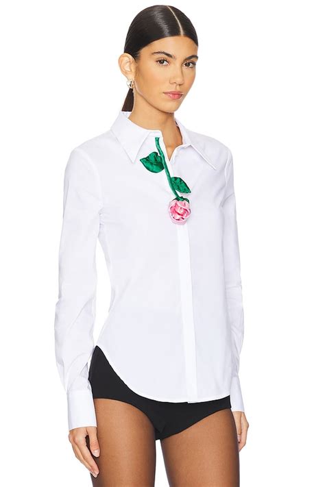 Vivetta Slim Shirt In White Revolve