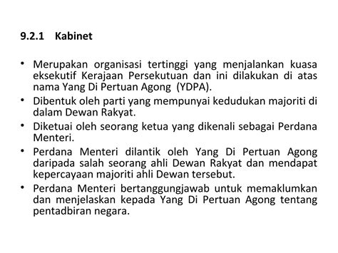 9 Jentera Pentadbiran Kerajaan Persekutuan Dan Negeri Di Malaysia Ppt