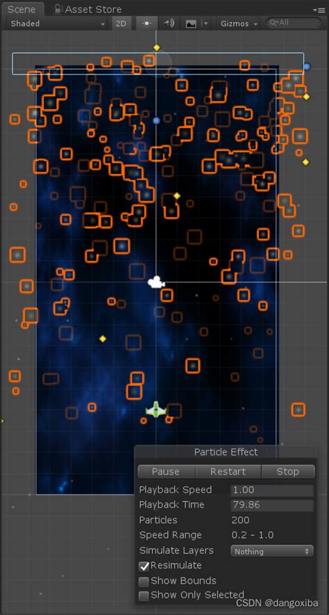 【unity2d入门教程】简单制作战机弹幕射击游戏⑤c 编写 背景滚动移动以及增加粒子特效 unity2d战机击中的特效 csdn博客