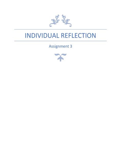Individual Reflection Assignment 3 Pdf Corporate Social