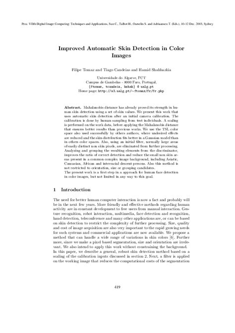 Pdf Improved Automatic Skin Detection In Color Images