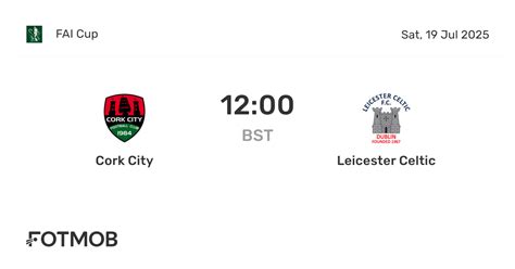 Cork City Vs Leicester Celtic Live Score Predicted Lineups And H2h Stats