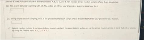 Solved Consider A Finite Population With Five Elements Chegg