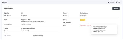 Viewing Modifying And Sending An Order Scoro Help Center