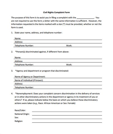 Civil Complaint Template Word