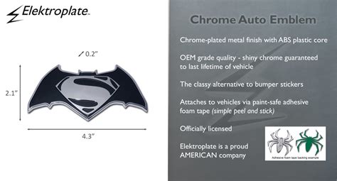 Batman V Superman Chrome Emblem Elektroplate