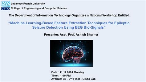 National Workshop “machine Learning Based Feature Extraction Techniques