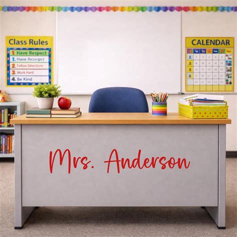 Custom Teacher Name Vinyl Decal Personalized Classroom Elementary