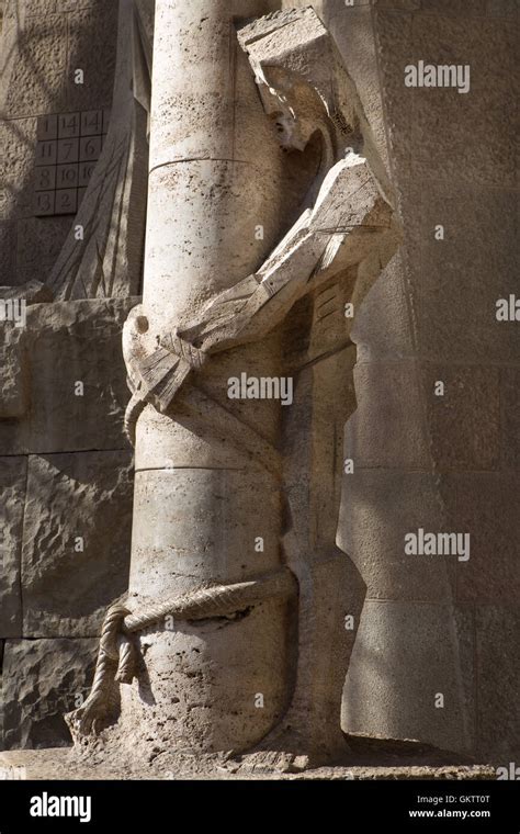 Sculpture Representing Christ Being Scourged At The Pillar In The