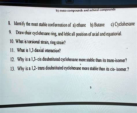 B Meso Compounds And Achiral Compounds 8 Identify The Most