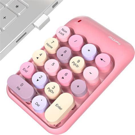 Mowux Wireless Number Pads Cute Colorful Numeric Keypad