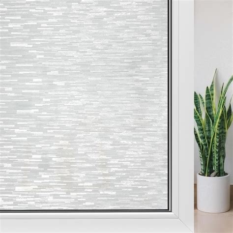 Haton Window Privacy Film Frosted Glass Static Cling Sun Heat Blocking
