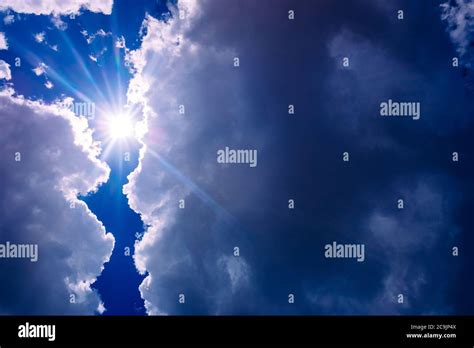 Uva And Uvb Rays Of The Sun Pass Through The Atmosphere And The Clouds To The Skin Of People