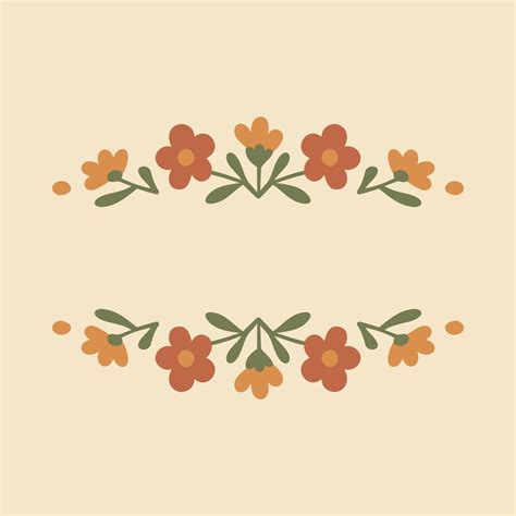 Cottagecore Theme Style Flower Border Template 65730464 Vector Art At