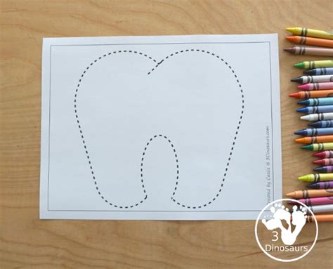 Free Tooth Fine Motor Mats 3 Dinosaurs