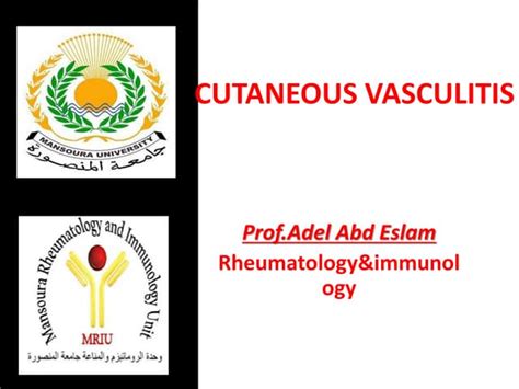 Cutaneous Vasculitis Ppt