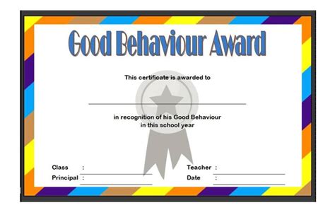 Good Behaviour Certificate Editable Templates 10 Best Inside