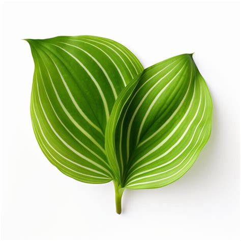 Premium Ai Image Isolated Of A Broad Hosta Leaf With Green Veins On