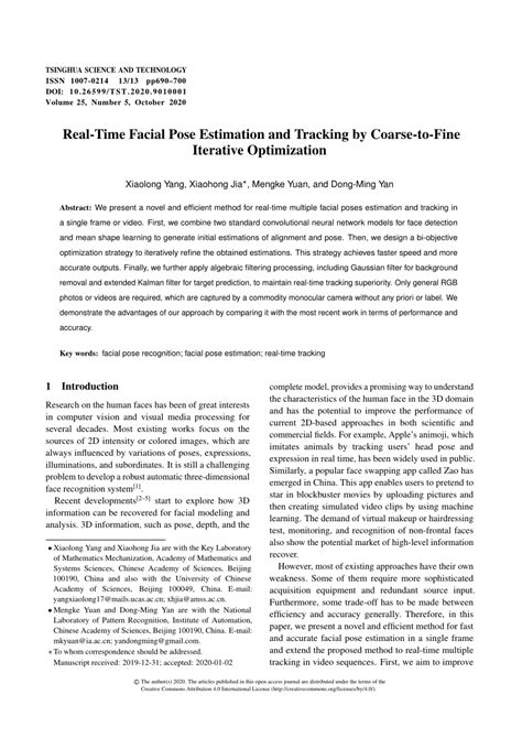 Pdf Real Time Facial Pose Estimation And Tracking By Coarse To Fine