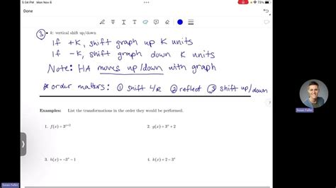 Transforming Exponential Graphs Youtube