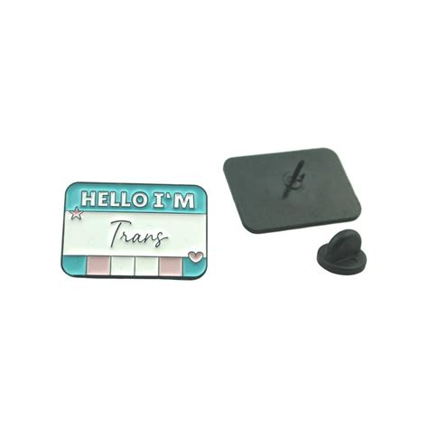 Lgbtq Enamel Pin Hello Im Trans Transsexual Pin Transsexual Name Tag