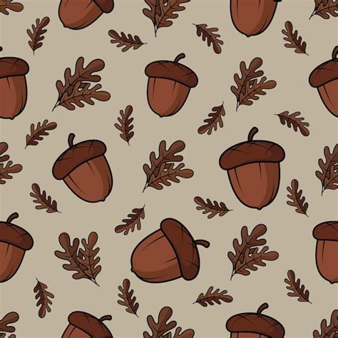 Premium Vector Acorn Seamless Pattern Vector Background