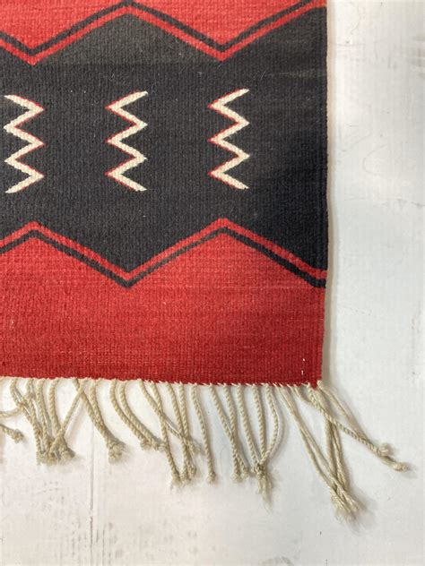 Lot Southwestern Mexican Fringed Wool Rug