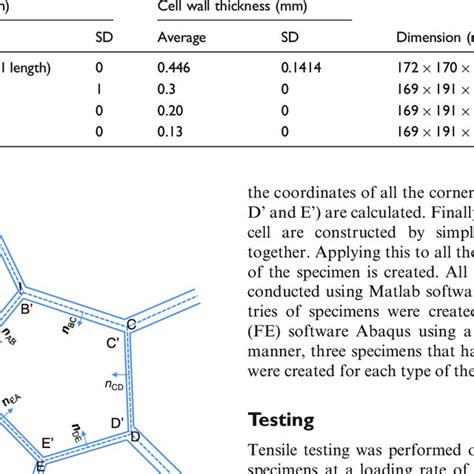 Cell Size Cell Wall Thickness Dimensions And Relative Density Of Download Table