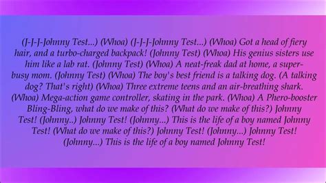 Johnny Test Theme Song Lyrics Both Versions Youtube
