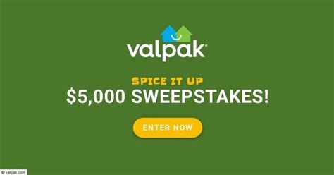 Valpak Spice It Up 5000 Sweepstakes