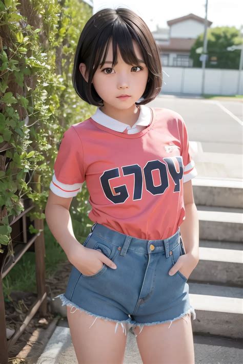 A Close Up Of A Person Wearing A Shirt And Shorts Seaart Ai