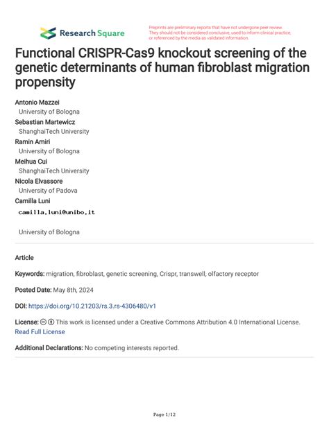 Pdf Functional Crispr Cas9 Knockout Screening Of The Genetic