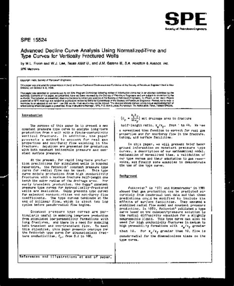 Pdf Advanced Decline Curve Analysis Using Normalized Time And Type