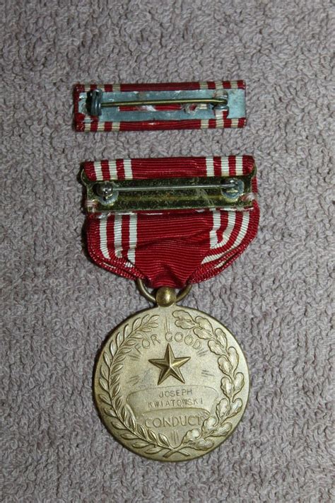 Original Named Ww2 Us Army Good Conduct Medal Wribbon And Ribbon Bar
