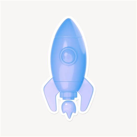 Launching Rocket 3d White Border Free Photo Rawpixel